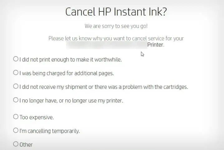 Cómo desactivar HP Instant Ink