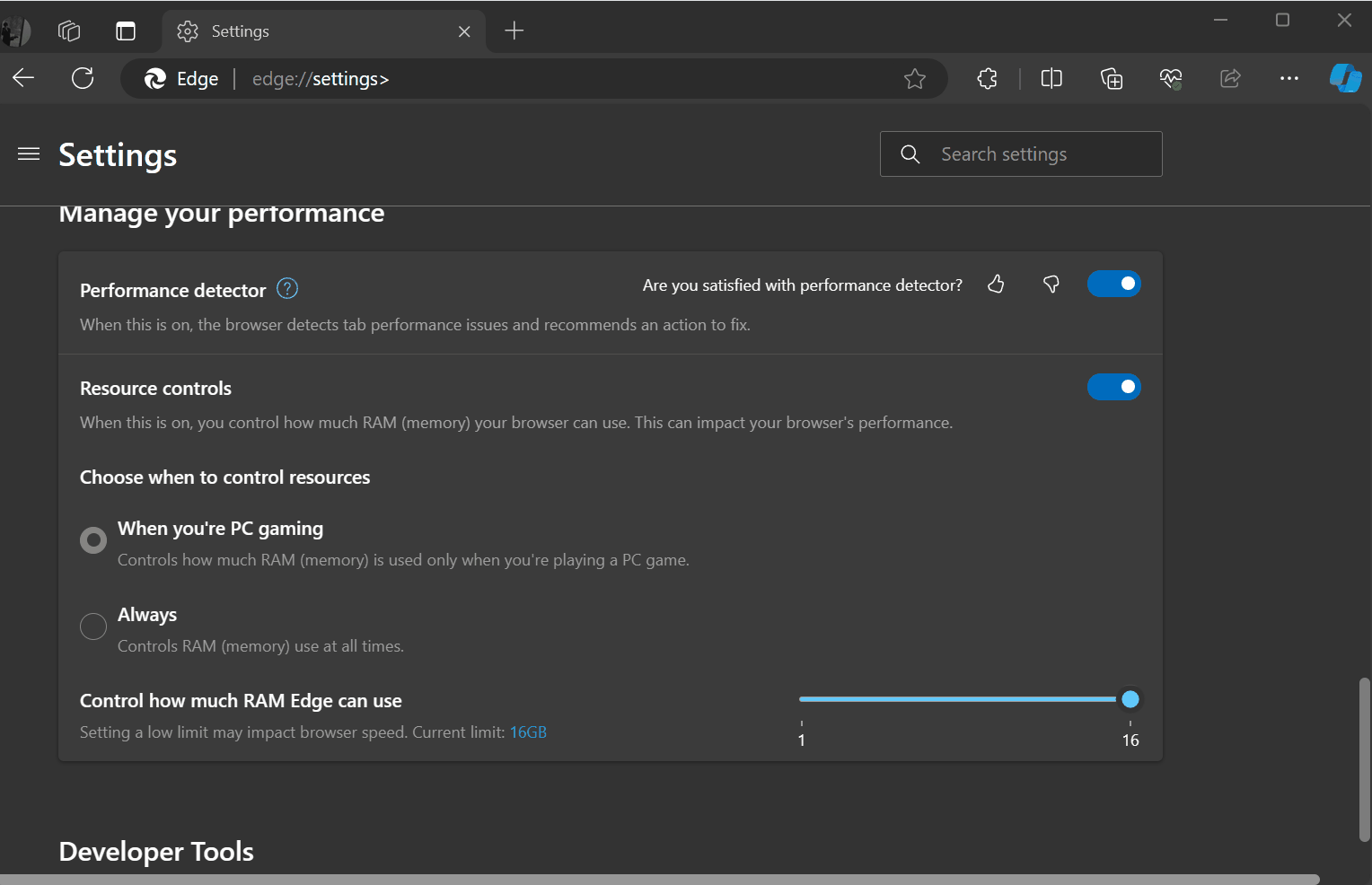 Microsoft Edge nyní umožňuje omezit využití RAM při hraní na Windows 11