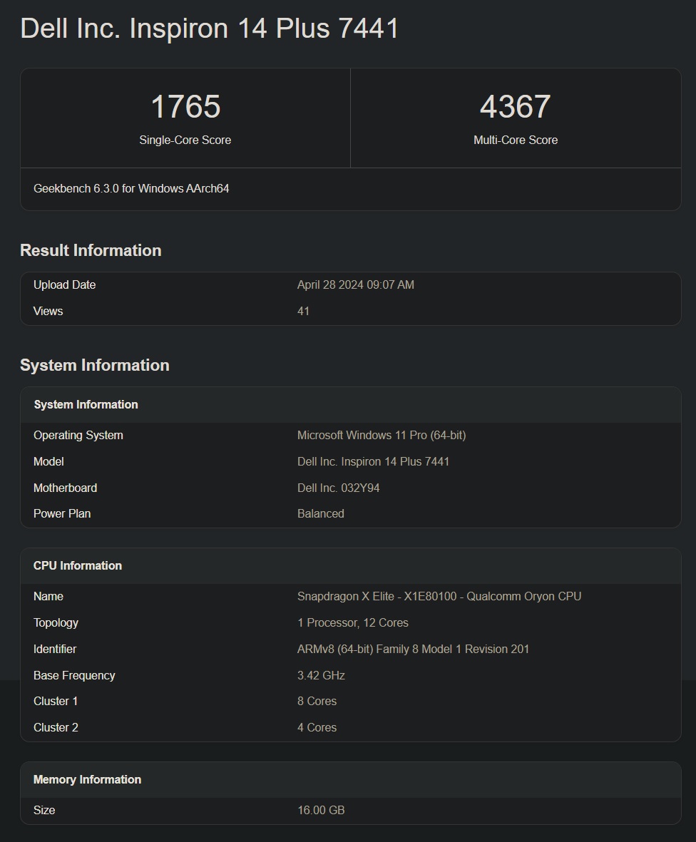 Dell Inspiron 14 Plus 7441 se Snapdragon X Elite, testováno na Windows ...