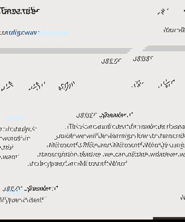 Jak přepsat zvuk v Microsoft Word 365