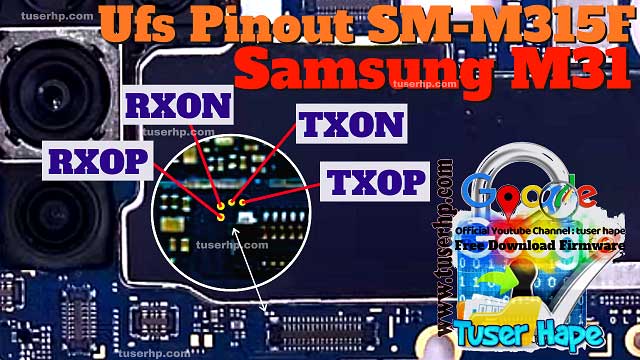 Samsung Galaxy M31 SM-M315 ISP UFS PinOUT | Testovací bod