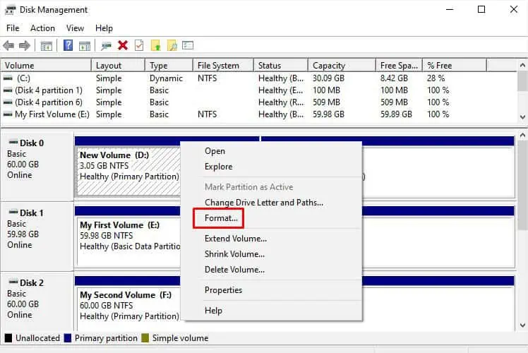 Sådan formateres en harddisk på Windows
