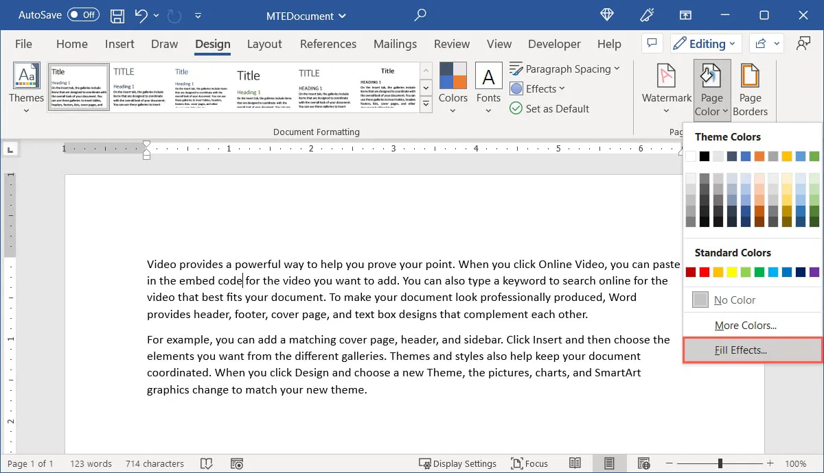 Sådan tilføjes en baggrund i Microsoft Word - Mundo Geek