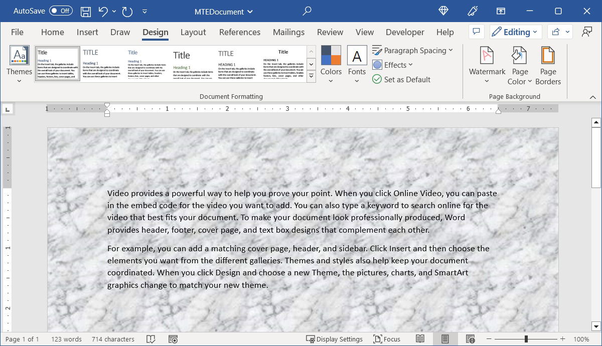 Sådan tilføjes en baggrund i Microsoft Word - Mundo Geek