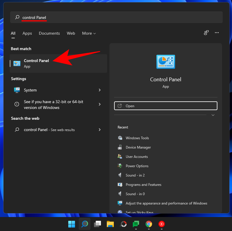 Sådan åbnes kontrolpanel i Windows 11 - Mundo Geek