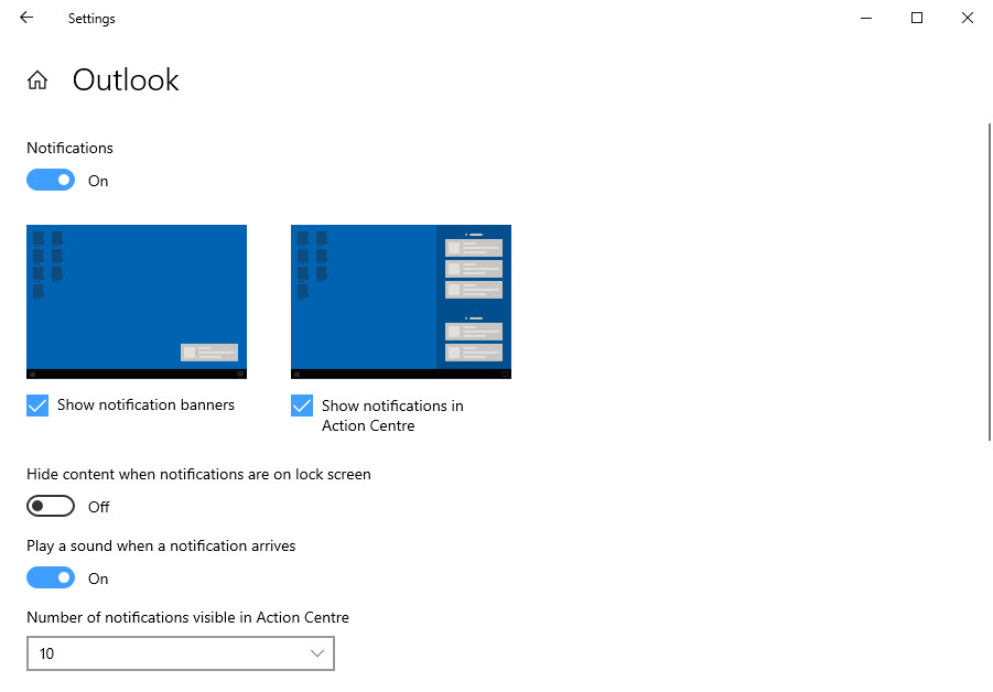 Steuern und verwalten Benachrichtigungen in Windows 10