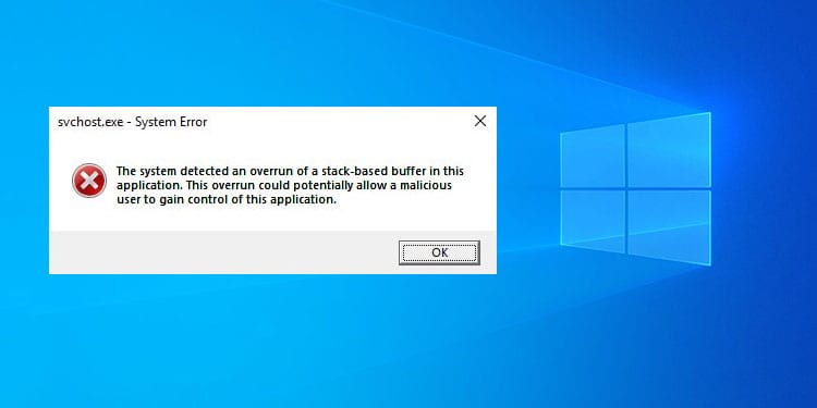 Fix: Das System erkannte in dieser Anwendung einen Überlauf eines Stack-basierten Puffers ...