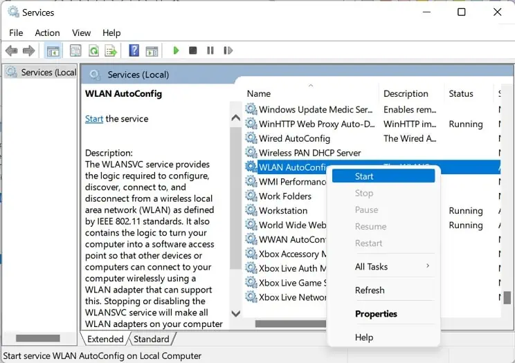 Behoben: Windows konnte den WLAN -Autookonfig -Dienst nicht auf dem ...