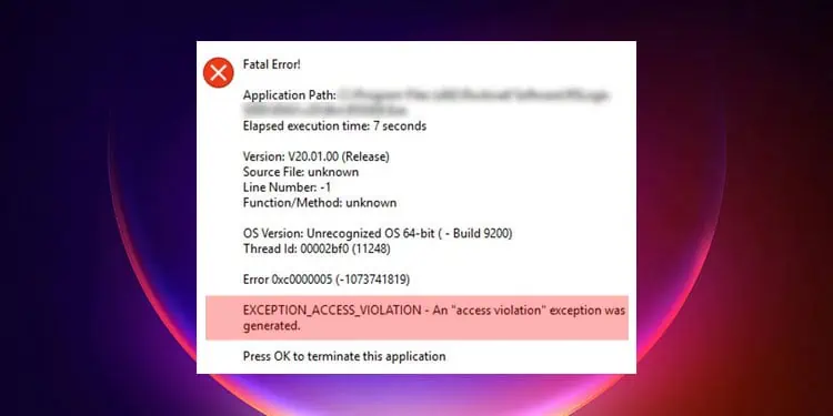 Fix: EXCEPTION_ACCESS_VIOLATION-Fehler