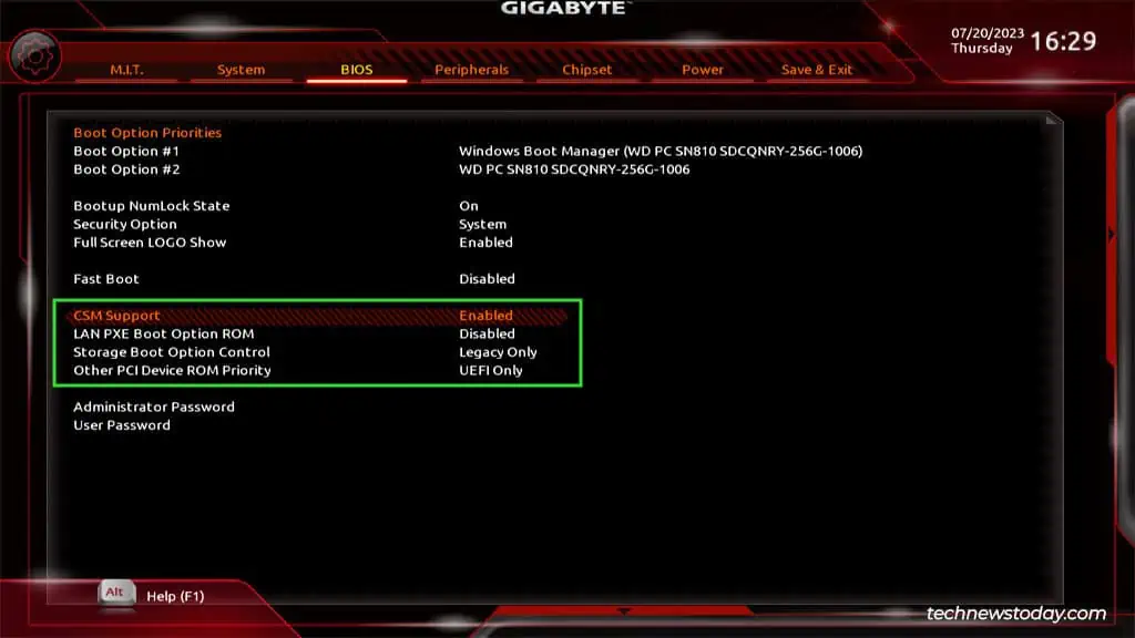 So aktivieren oder deaktivieren Sie CSM auf Gigabyte - Mundo Geek
