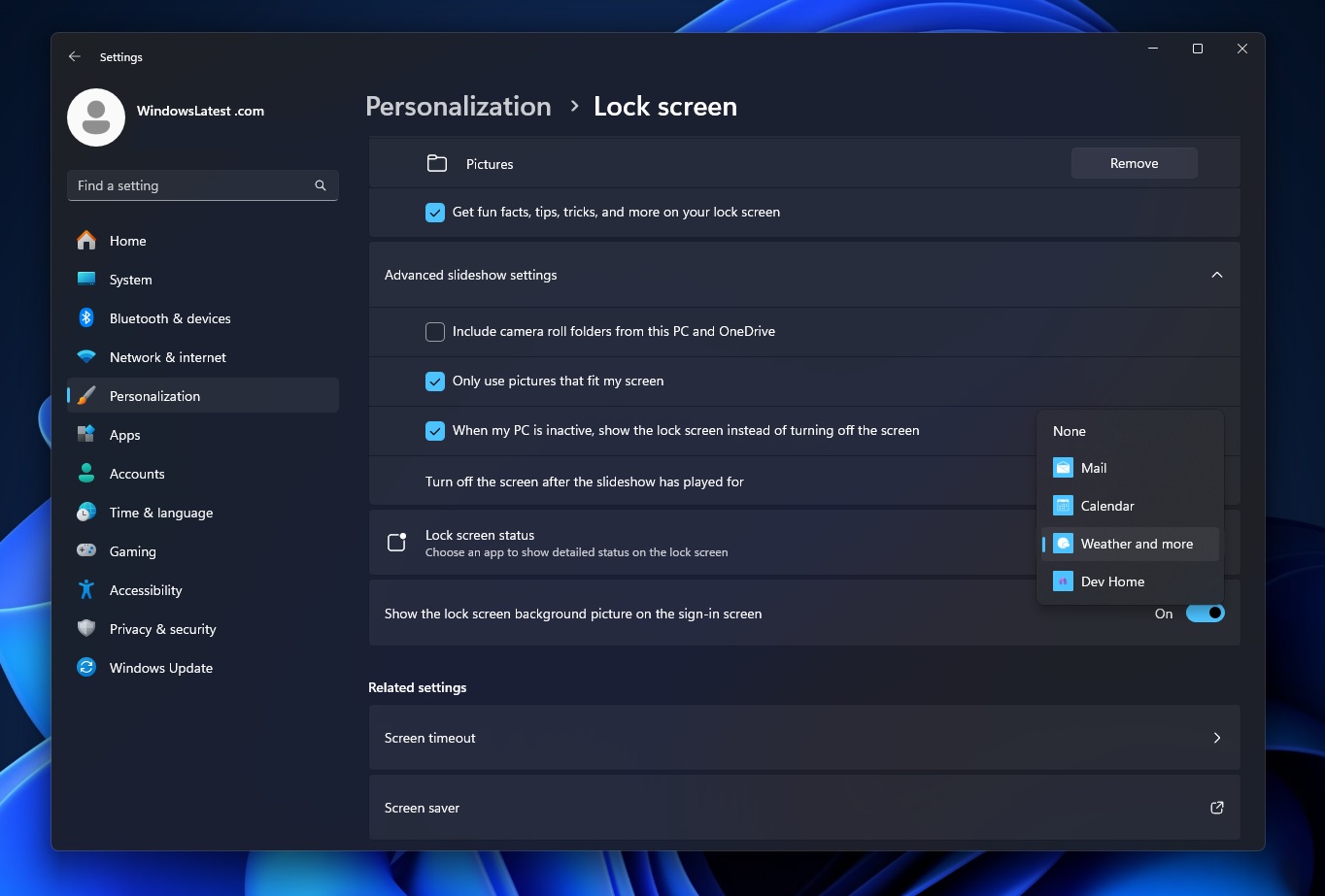 Mit Microsoft können Sie MSN auf dem Sperrbildschirm in Windows 11 und ...