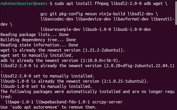 Verwenden Sie SCRCPY, um Android unter Linux zu spiegeln und zu steuern