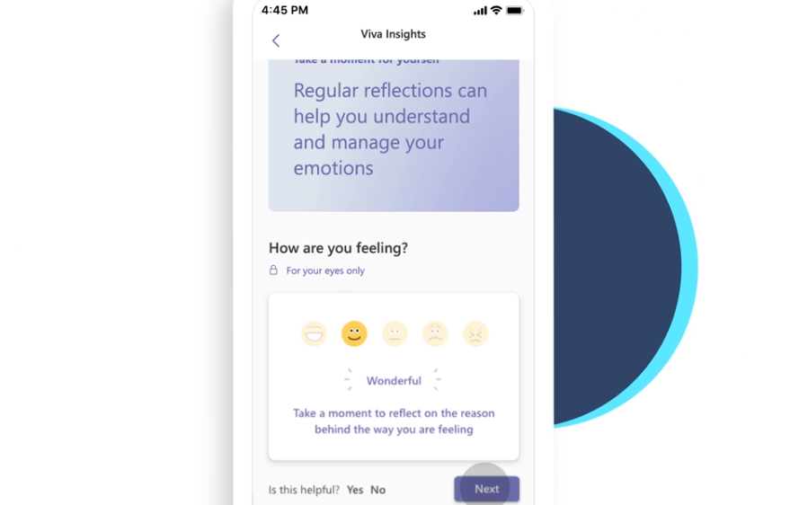 Was ist Reflexion in Viva Insights in Microsoft Teams?