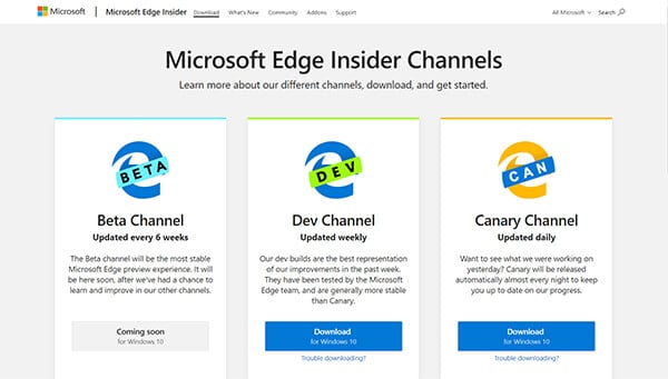 Wie erhält man Microsoft Edge mit Chromium Engine unter Windows 10?