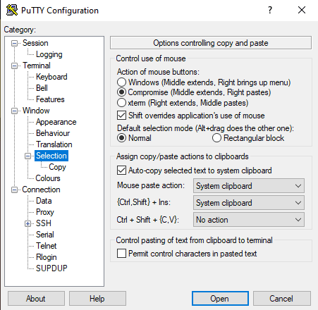 Comment copier et coller dans le terminal PuTTY - Mundo Geek