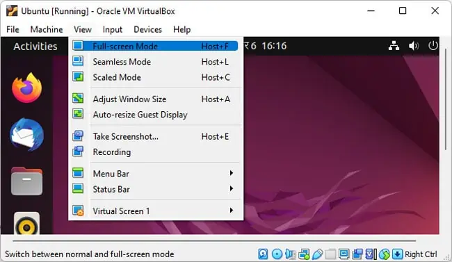 Comment créer un plein écran VirtualBox