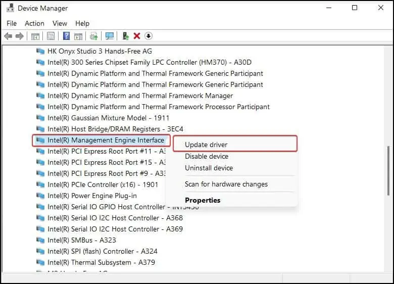 [Correction] L'interface Intel Management Engine présente un problème ...