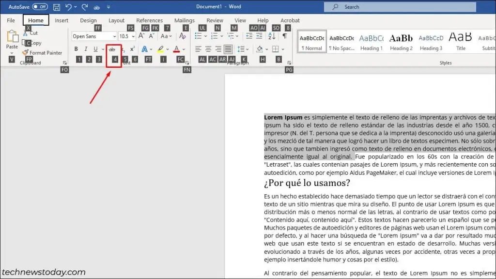 Comment utiliser le raccourci de strikethrough en mot - Mundo Geek