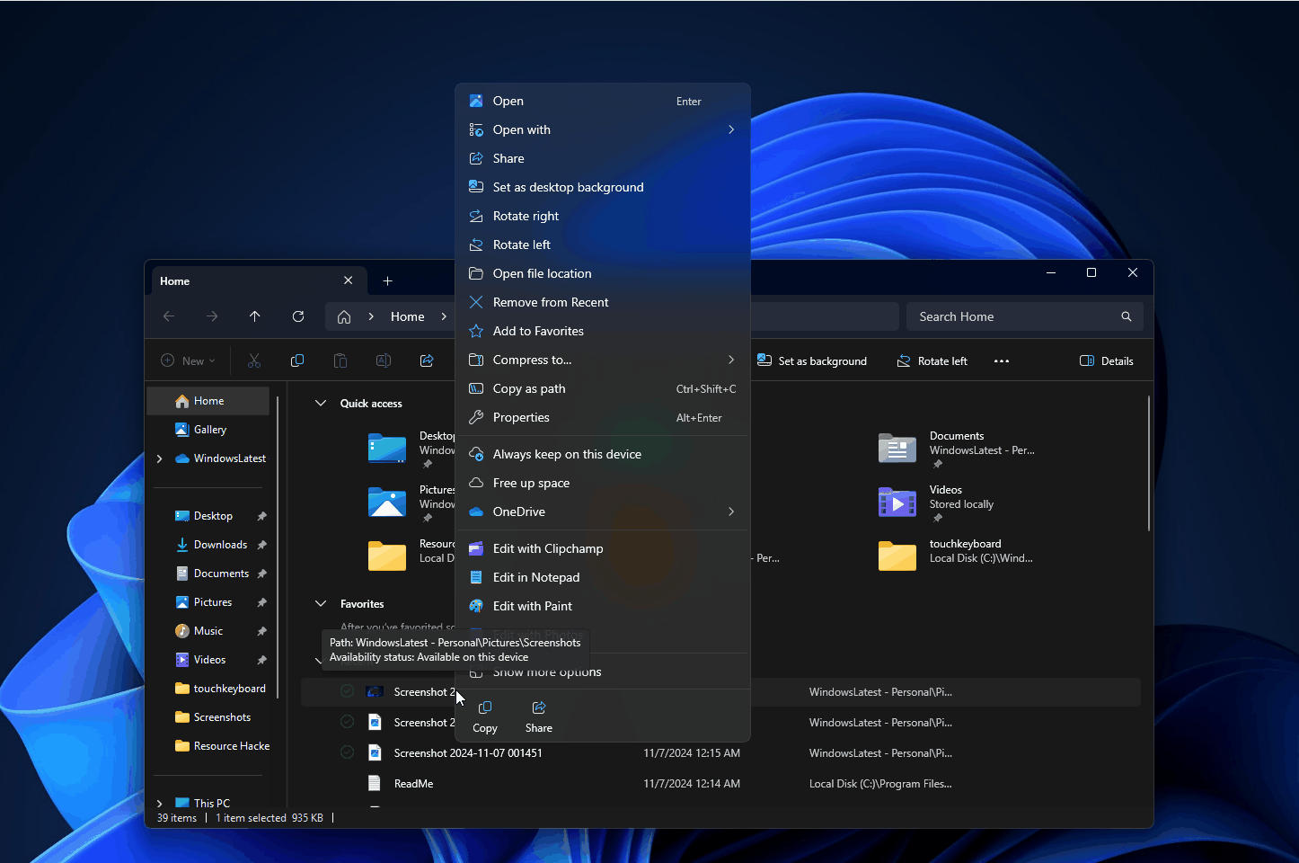 Le menu contextuel moderne de Windows 11 tombe dans le même piège que ...