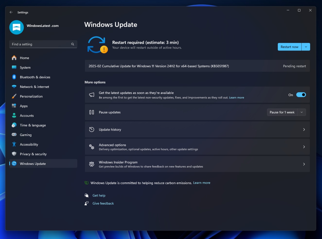Windows 11 KB5051987 24h2 avec fonctionnalités, téléchargement direct .msu