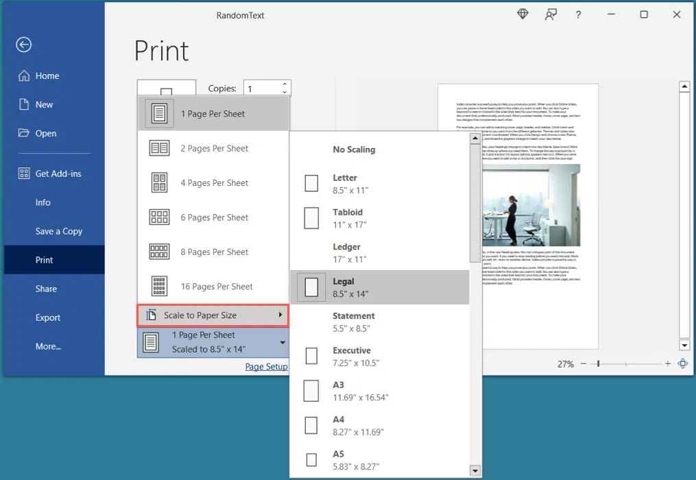 Comment mettre à l'échelle un document dans Microsoft Word sous Windows ...