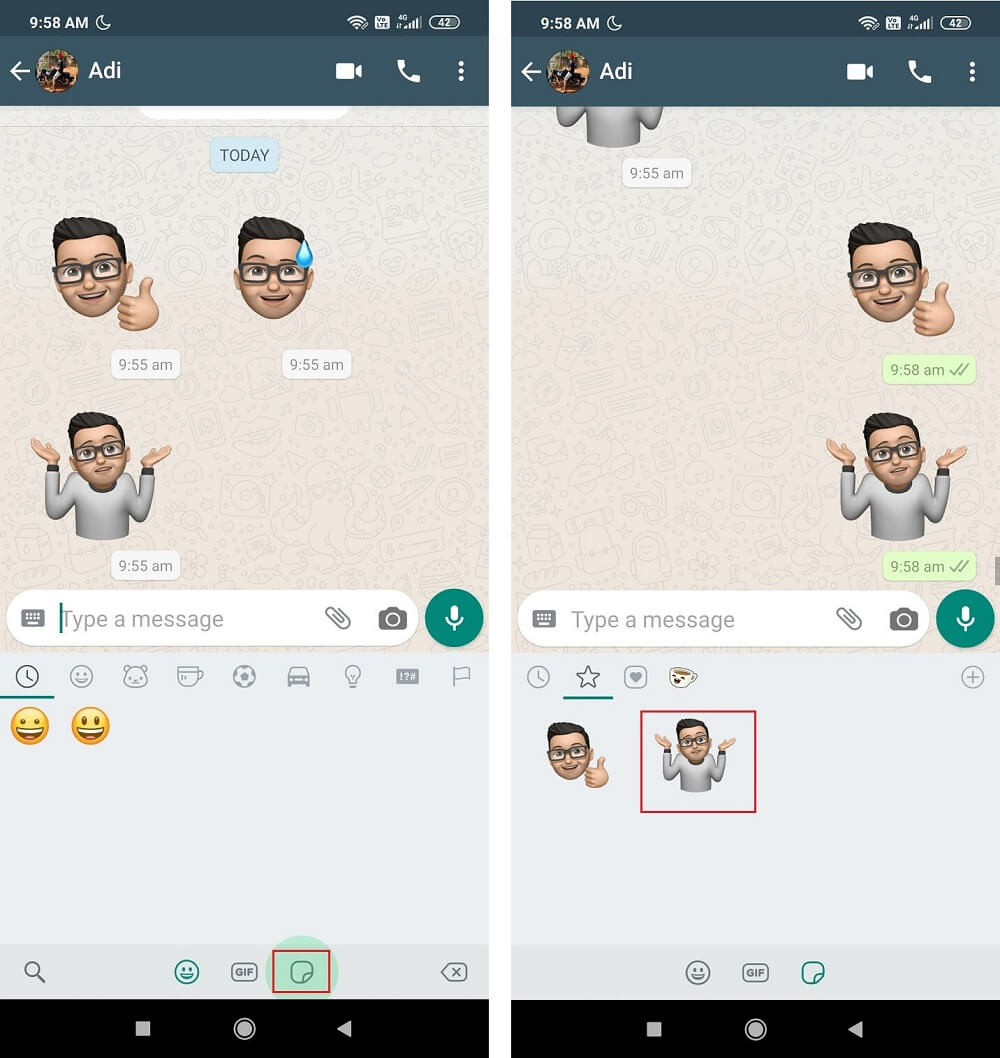 Comment utiliser les autocollants Memoji dans WhatsApp pour Android
