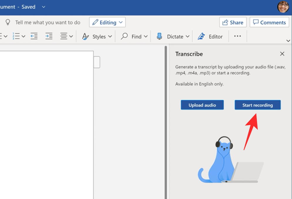 Comment transcrire dans Microsoft Word Office 365