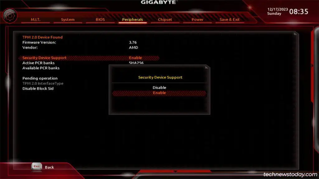 A TPM 2.0 engedélyezése a BIOS-ban - Mundo Geek