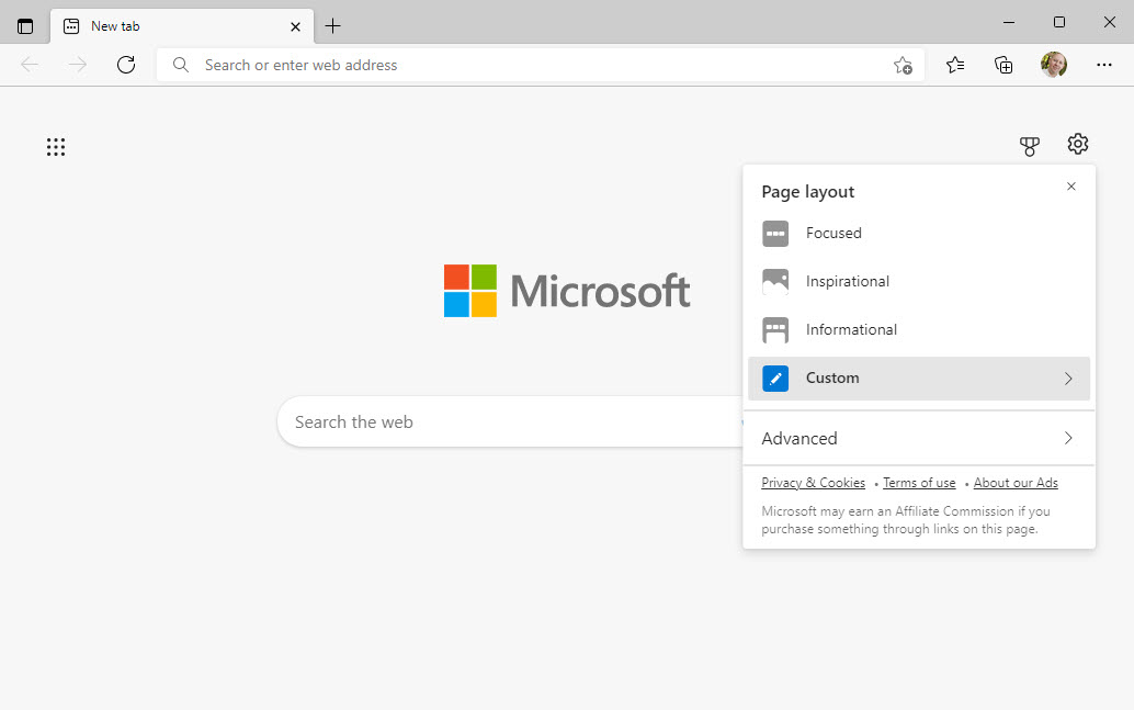 Ubah bagaimana tampilan beranda tepi di windows 11