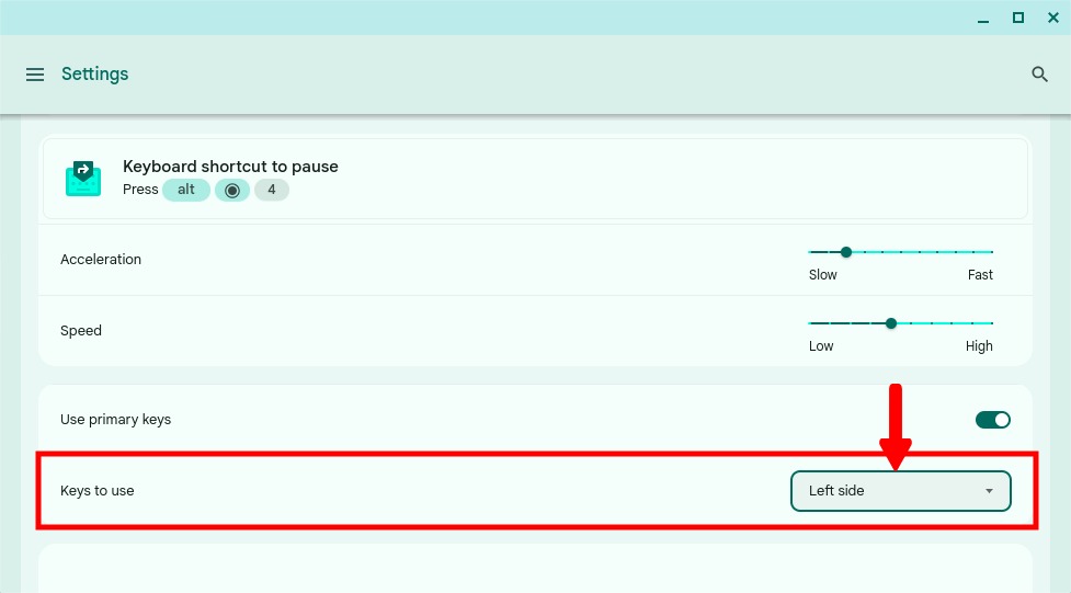 Cara mengontrol kursor mouse menggunakan keyboard di chromebook