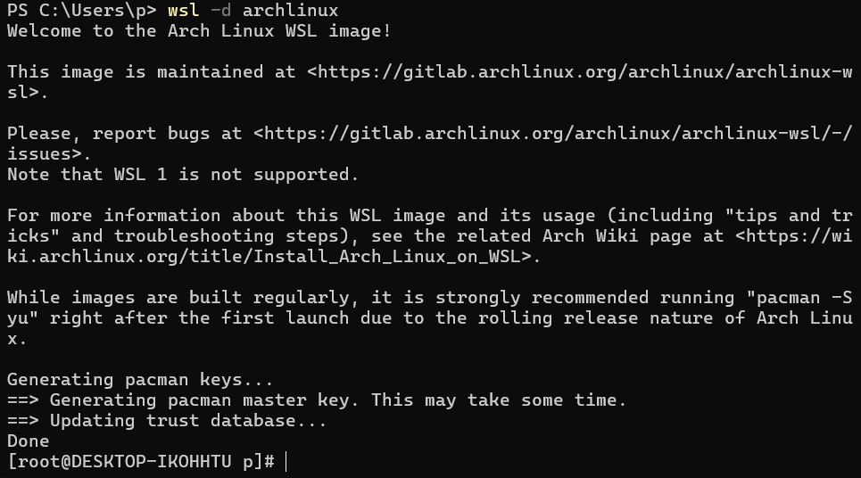 Cara menginstal arch linux di subsistem windows untuk linux
