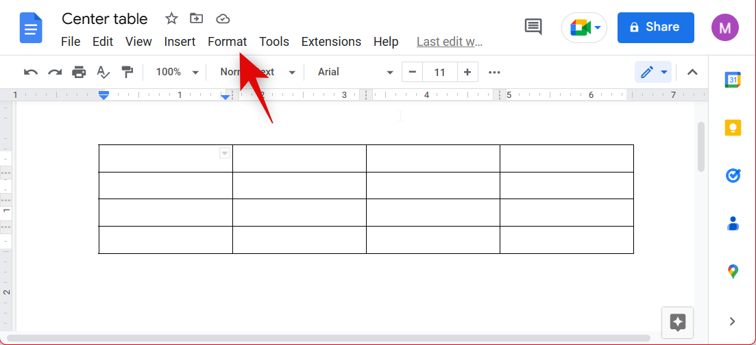Cara Memusatkan Tabel di Google Documents di PC atau Aplikasi Seluler ...