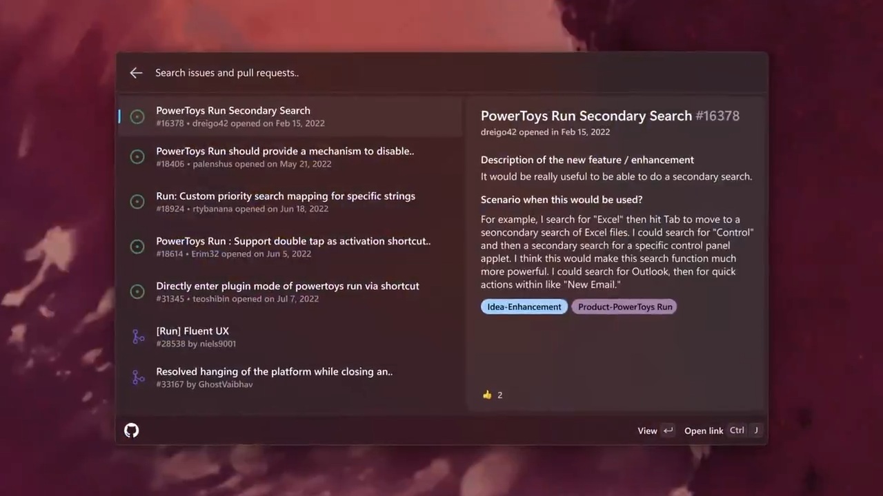 Windows 11 leitarafleysingar PowerToys Run er að verða nútímalegur eins og Apple Spotlight