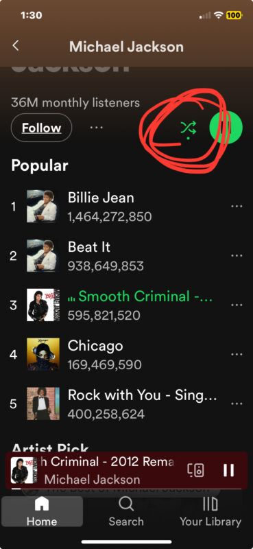 Come disattivare Shuffle su Spotify