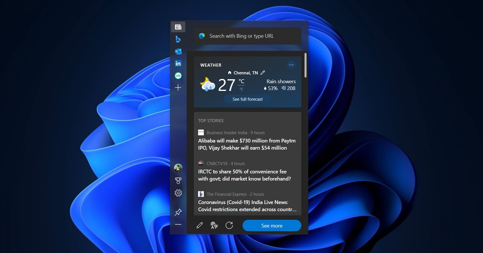 Microsoft Edge sta ottenendo una nuova funzione di barra Edge su Windows