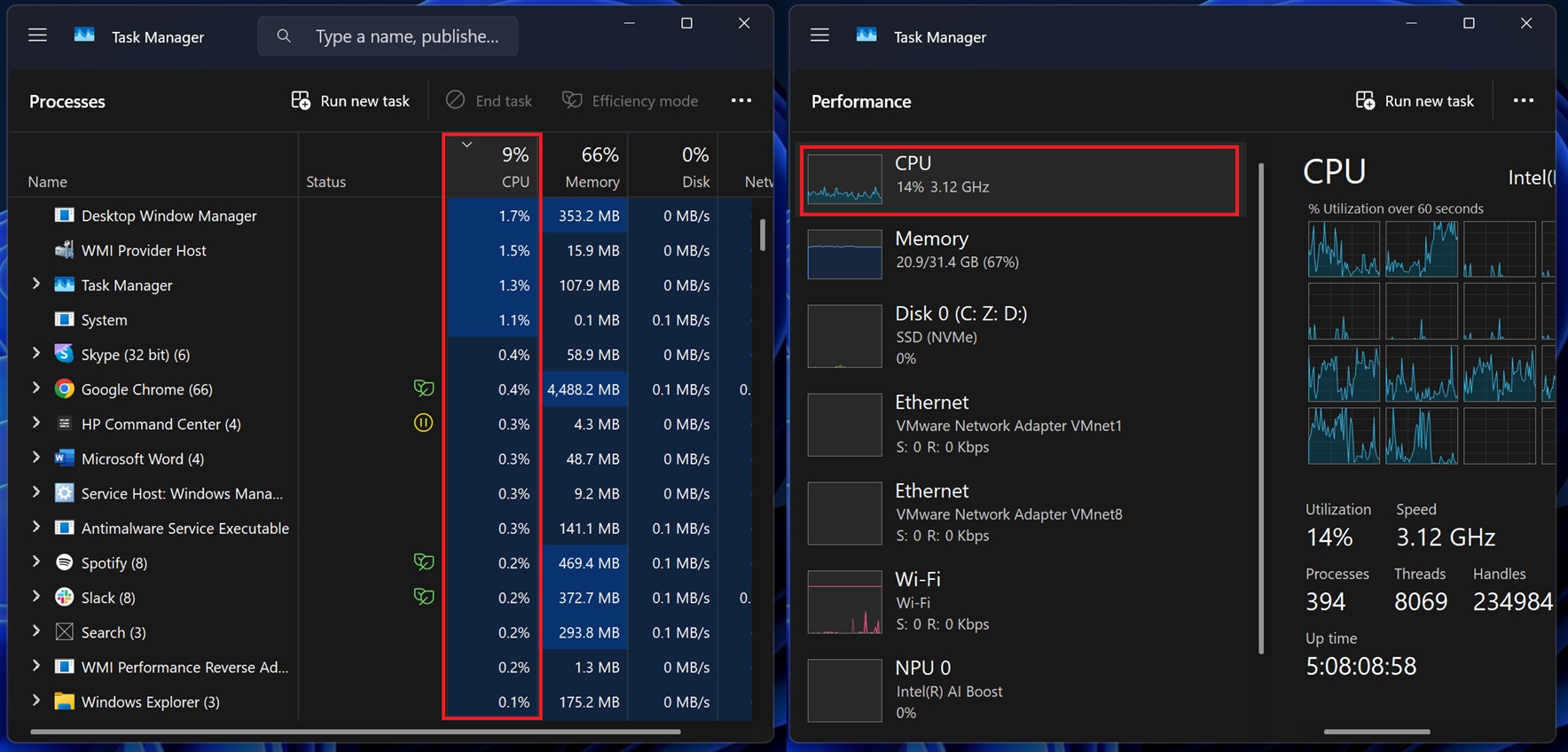 Confuso dai numeri della CPU di Task Manager? Windows 11 sta fissando ...