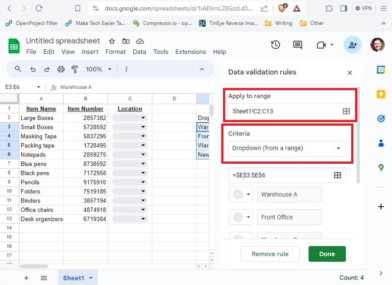 Come aggiungere un elenco a discesa in Fogli Google ed Excel - Mundo Geek