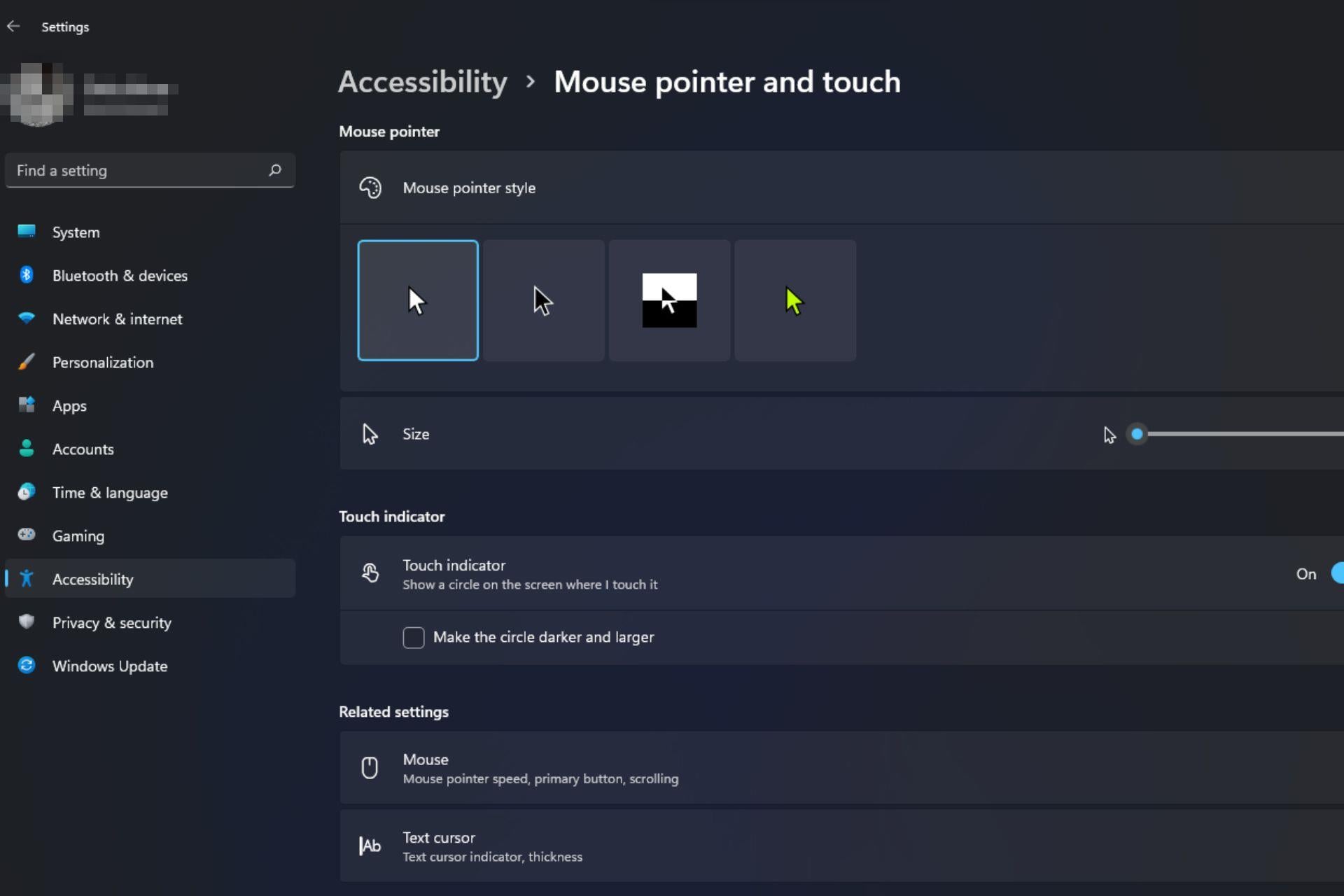 סמן Windows 11 כיצד לשנות ולהתאים אותו להתאמה אישית