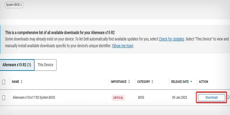 Alienware ラップトップで BIOS をアップデートする方法 - Mundo Geek