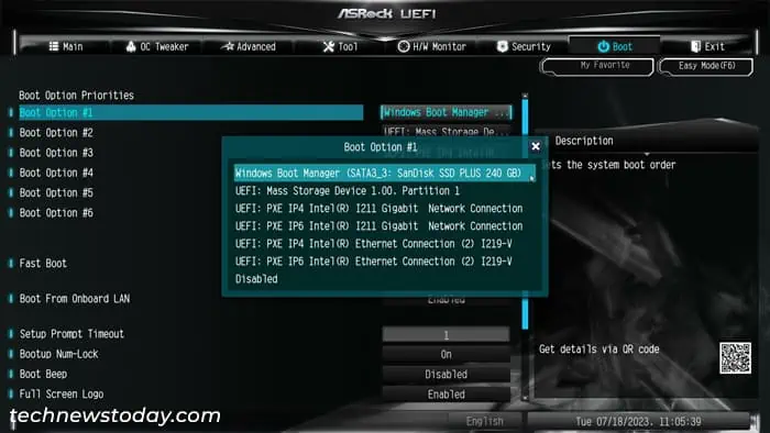 ASRock マザーボードでブート順序を変更する方法 - Mundo Geek