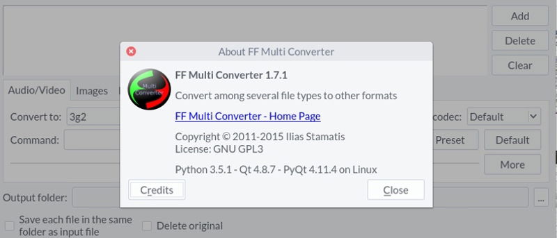 FF Multi Converter を使用して Linux 上で複数のファイル形式間を変換する