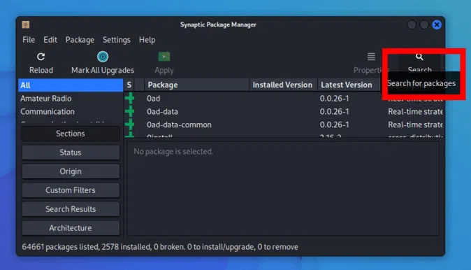 Linux に Synaptic パッケージ マネージャーをインストールする方法
