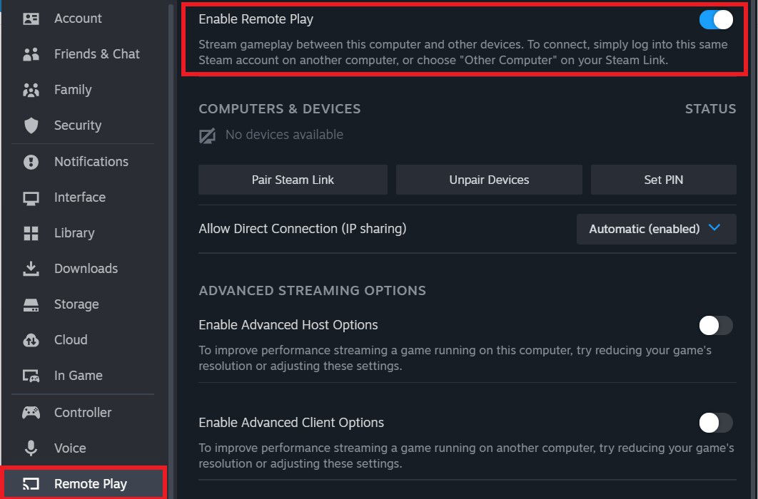 蒸気リモートプレイを修正する方法は機能しません