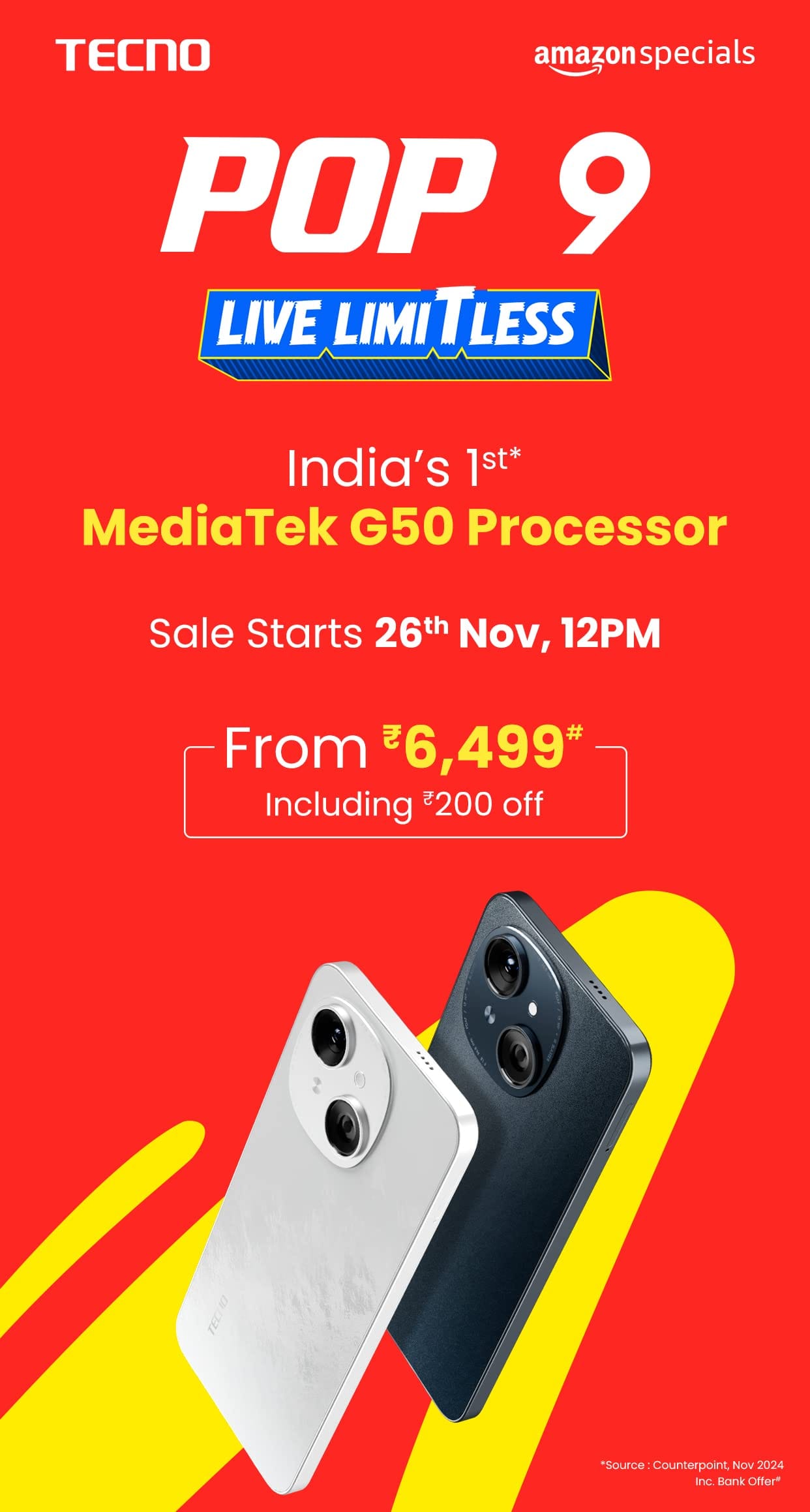 Helio G50 チップセットを搭載した Tecno Pop 9 が登場