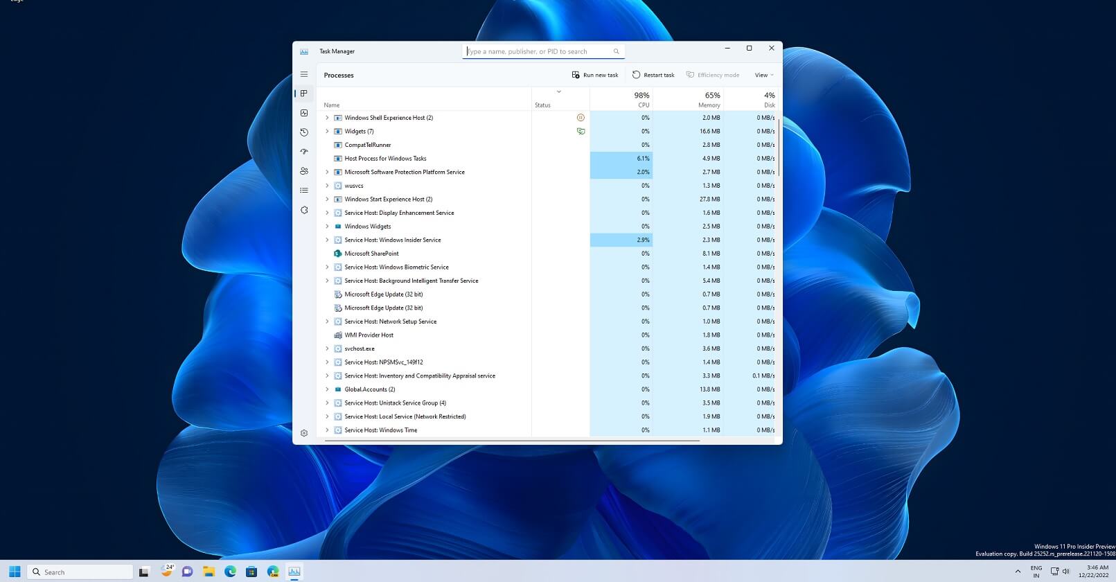 „Windows 11 24H2 KB5044384“ diegimo nepavyko, užduočių tvarkyklės ...