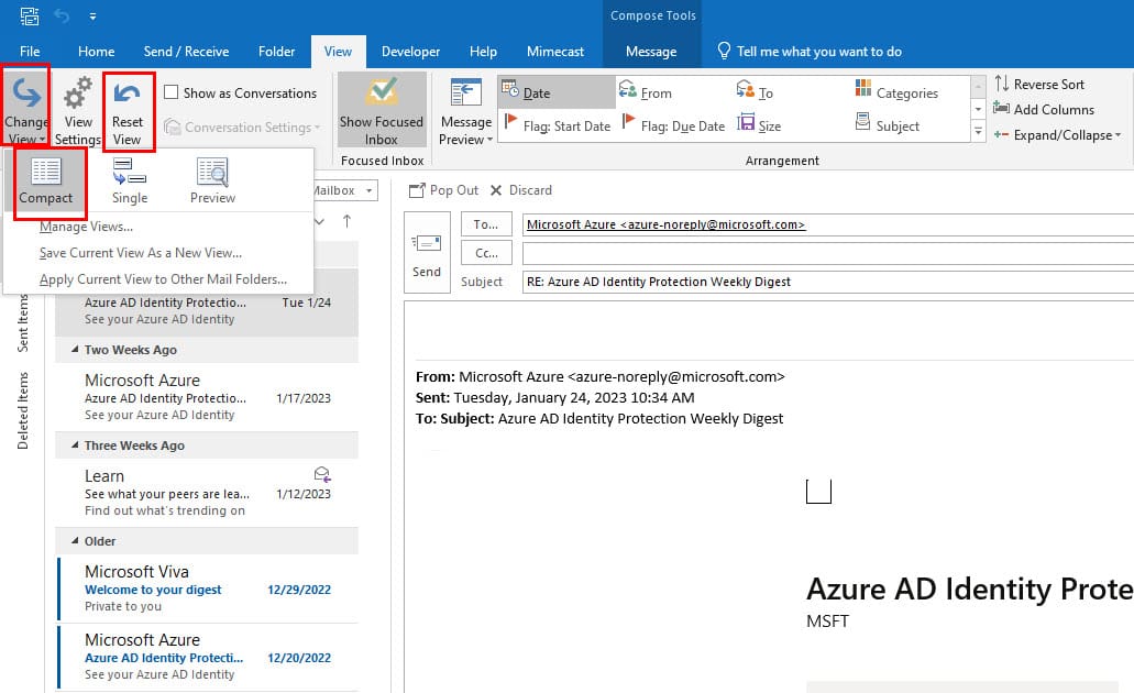 Vista de correo electrónico de Outlook modificada: las 5 mejores formas de solucionarlo