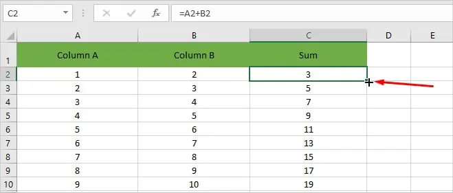 Hoe u de formule op de hele kolom in Excel kunt toepassen - Mundo Geek