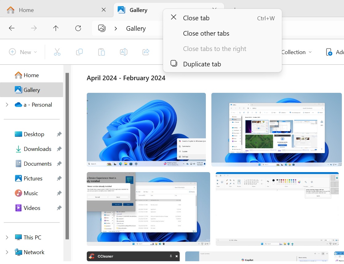 Windows 11 KB5037002 Test een nieuwe Duplicate Tabs -functie in File ...