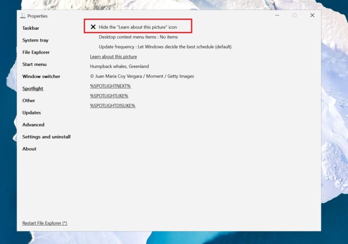 Verwijder het pictogram 'Meer informatie over deze afbeelding ...
