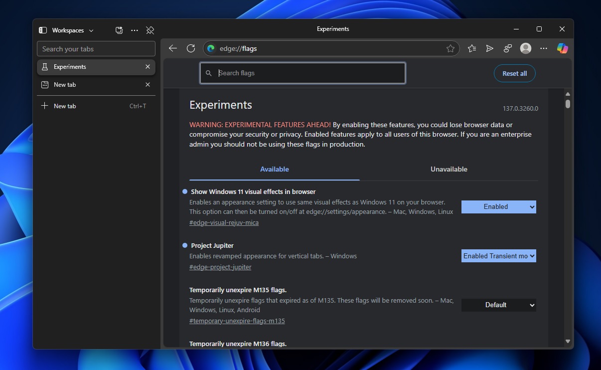 De verticale tabbladen van Microsoft Edge worden geüpgraded, waardoor ...